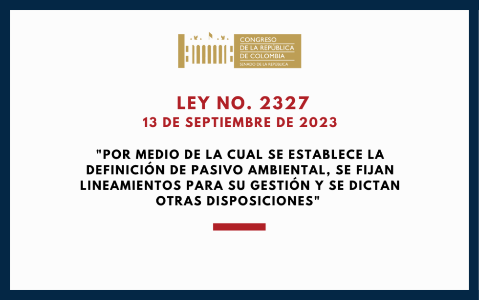 Ley N.º 2327 De 2023. Por La Cual Se Establece La Definición De Pasivo ...